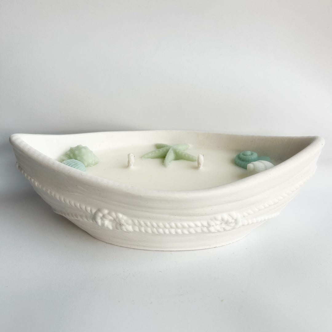Boat Candle, Soy Scented Candle in Boat Shape, Oval Boat, Sea Ocean ...