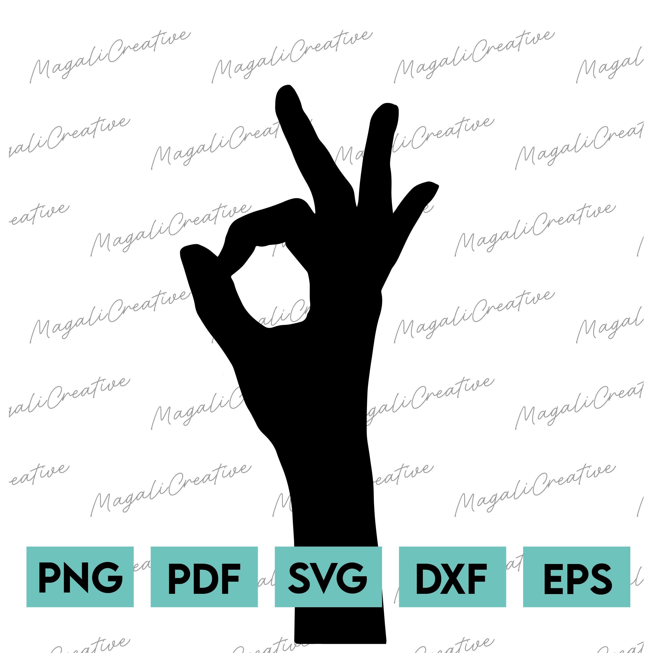 Okay Hand Sign SVG, Dxf, Pdf, PNG, Eps. Instant Download. OK Hand Sign ...