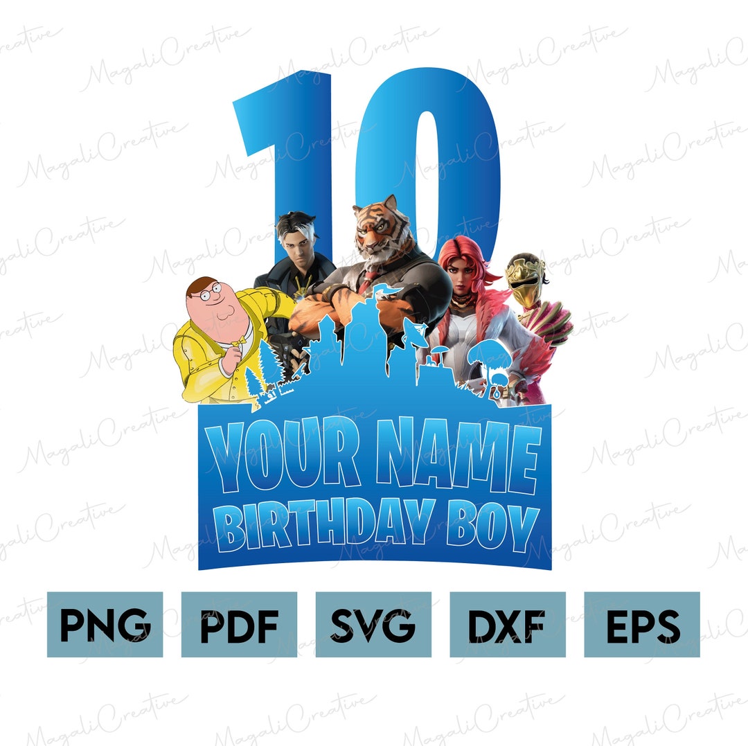 F-nite Birthday Logo Fort Game Svg-png-pdf-eps Digital Design Cricut ...