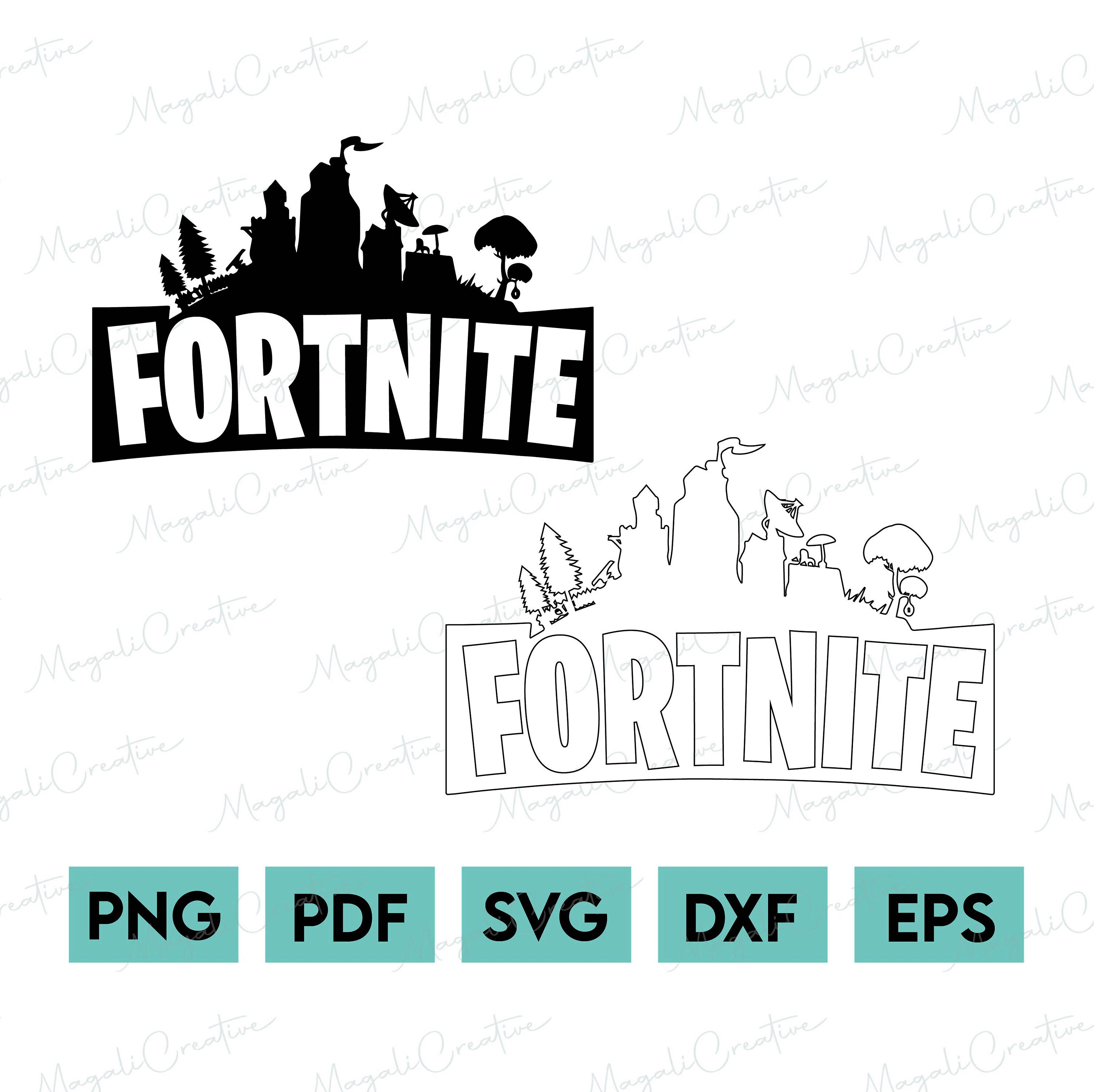 F-nite Logo - Fort Game Svg Png Jpg Dxf Eps Cnc Black and White ...