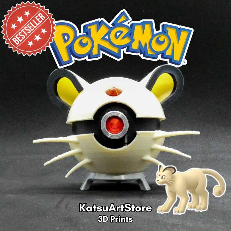 Pokemon Themed Pokeballs Persian Meowth Meowth & More to Come - Etsy