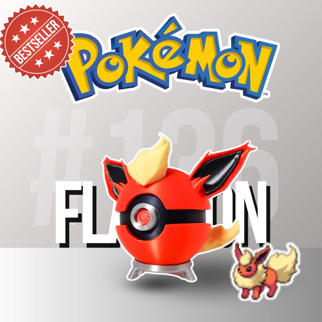 136 Flareon Pyroli Pokemon Themed Pokeball - Etsy