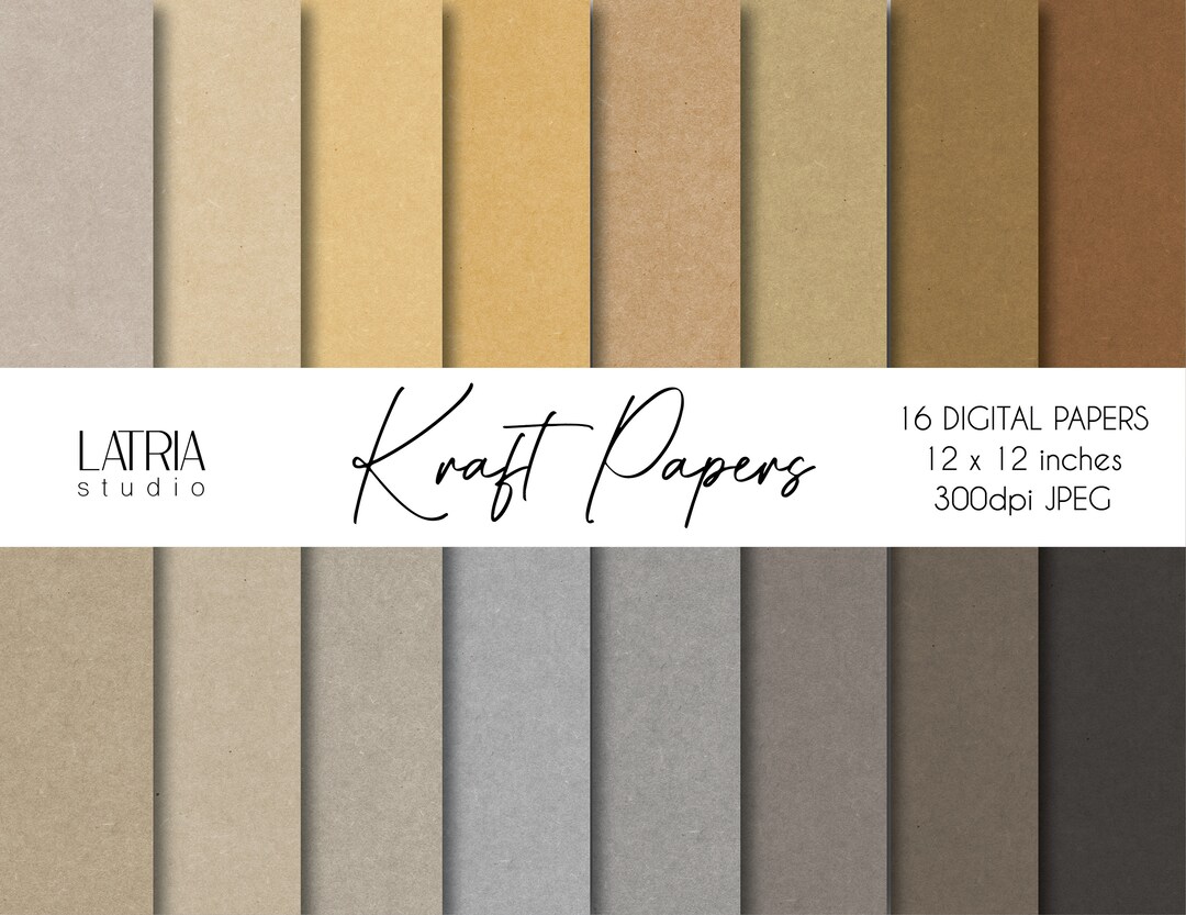 Kraft Digital Papers, Cardboard Backgrounds, Brown Scrapbook Paper ...