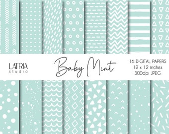 Doodle Scandinavian Digital Papers, Indigo & White Digital Paper Pack ...