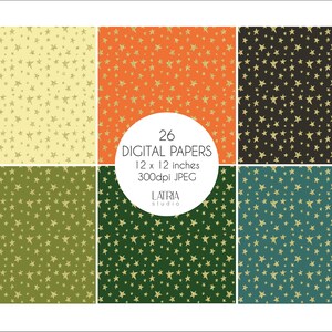 Gold Glitter Stars Digital Paper, Gold Stars Glitter, Stars Pattern ...