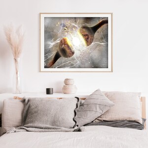 Synapses Watercolor Print, Neuroscience Art, Neurotransmitter, Synapse ...