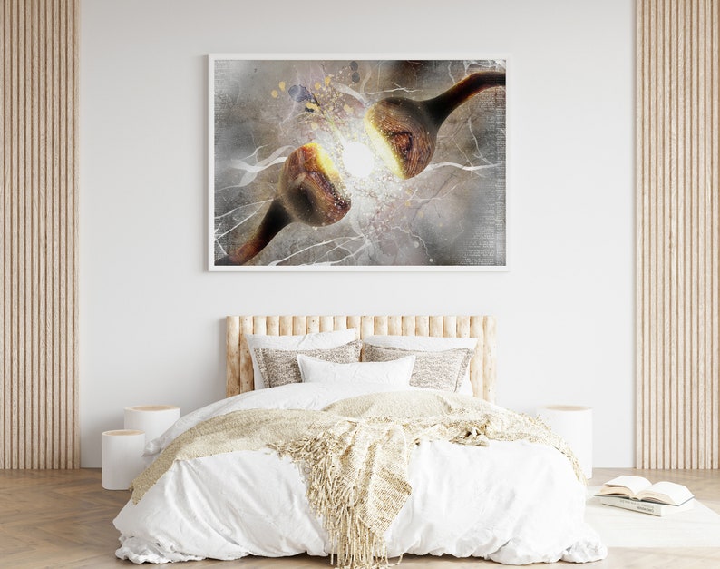 Synapses Watercolor Print, Neuroscience Art, Neurotransmitter, Synapse Receptor Brain Nerve Cell ...