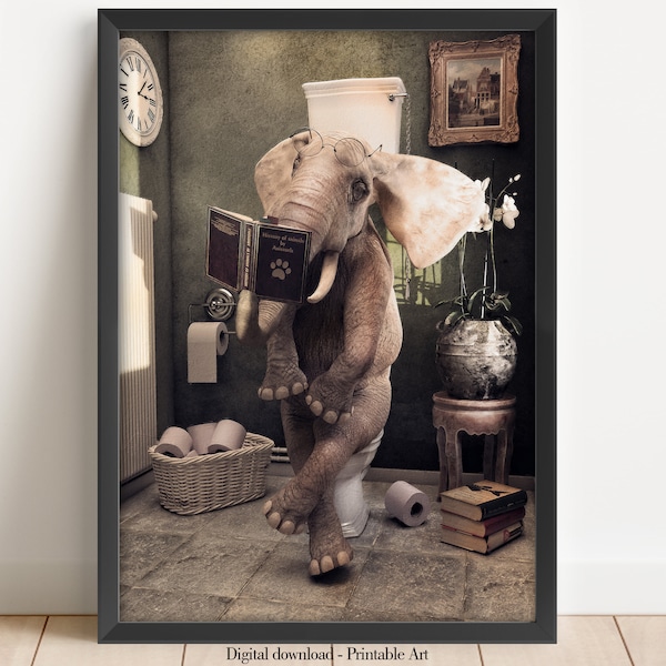 Safari Animals in Toilet - Etsy