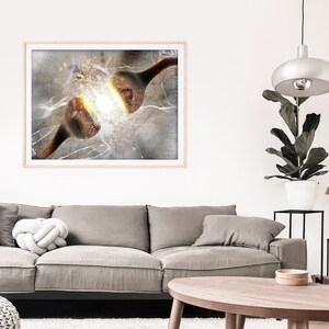 Synapses Watercolor Print, Neuroscience Art, Neurotransmitter, Synapse ...