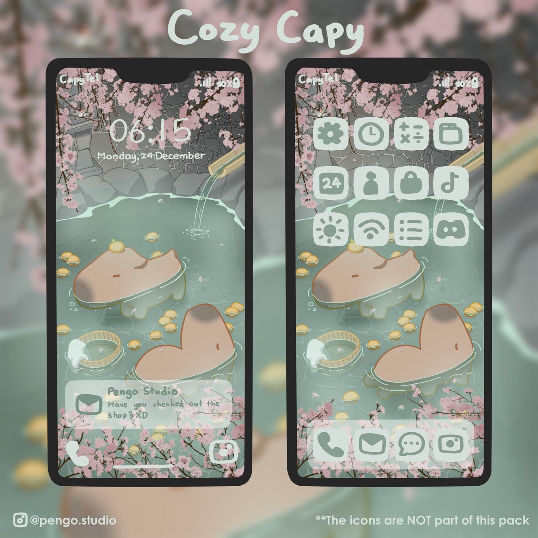 Cozy Capy | Animated Phone Wallpaper - Etsy