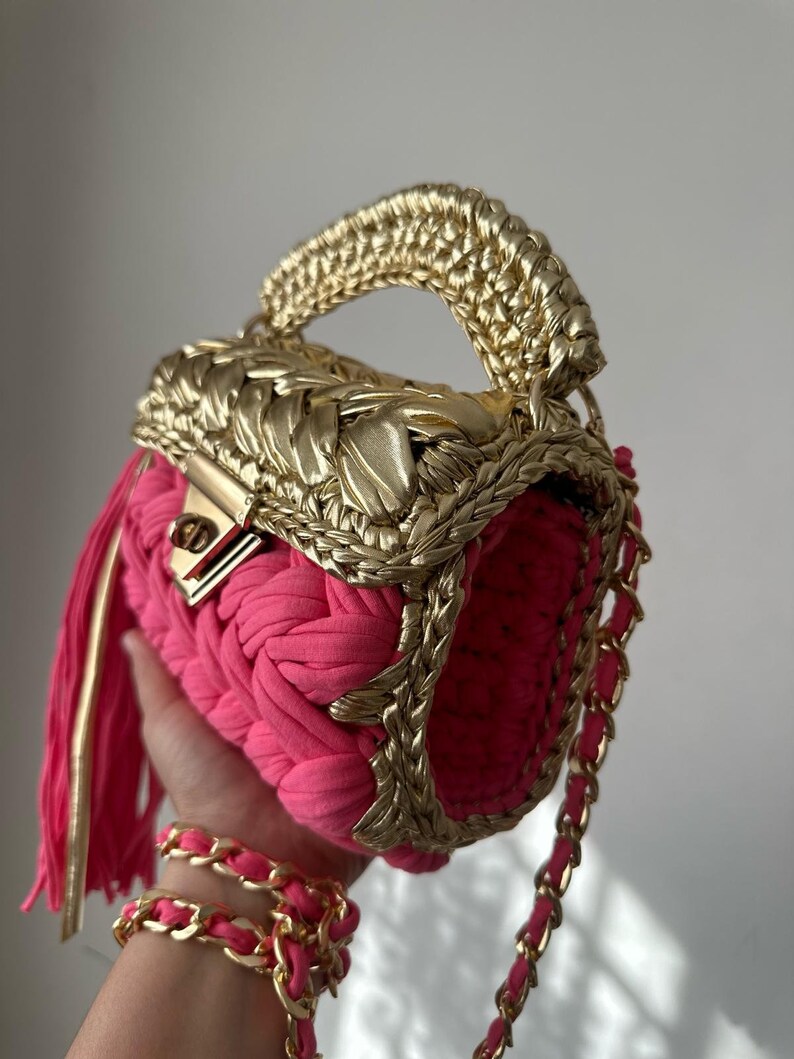 Metallic Bag , Handmadebag , Hand Women Bag , Crochet Bag, Designer Bag ...