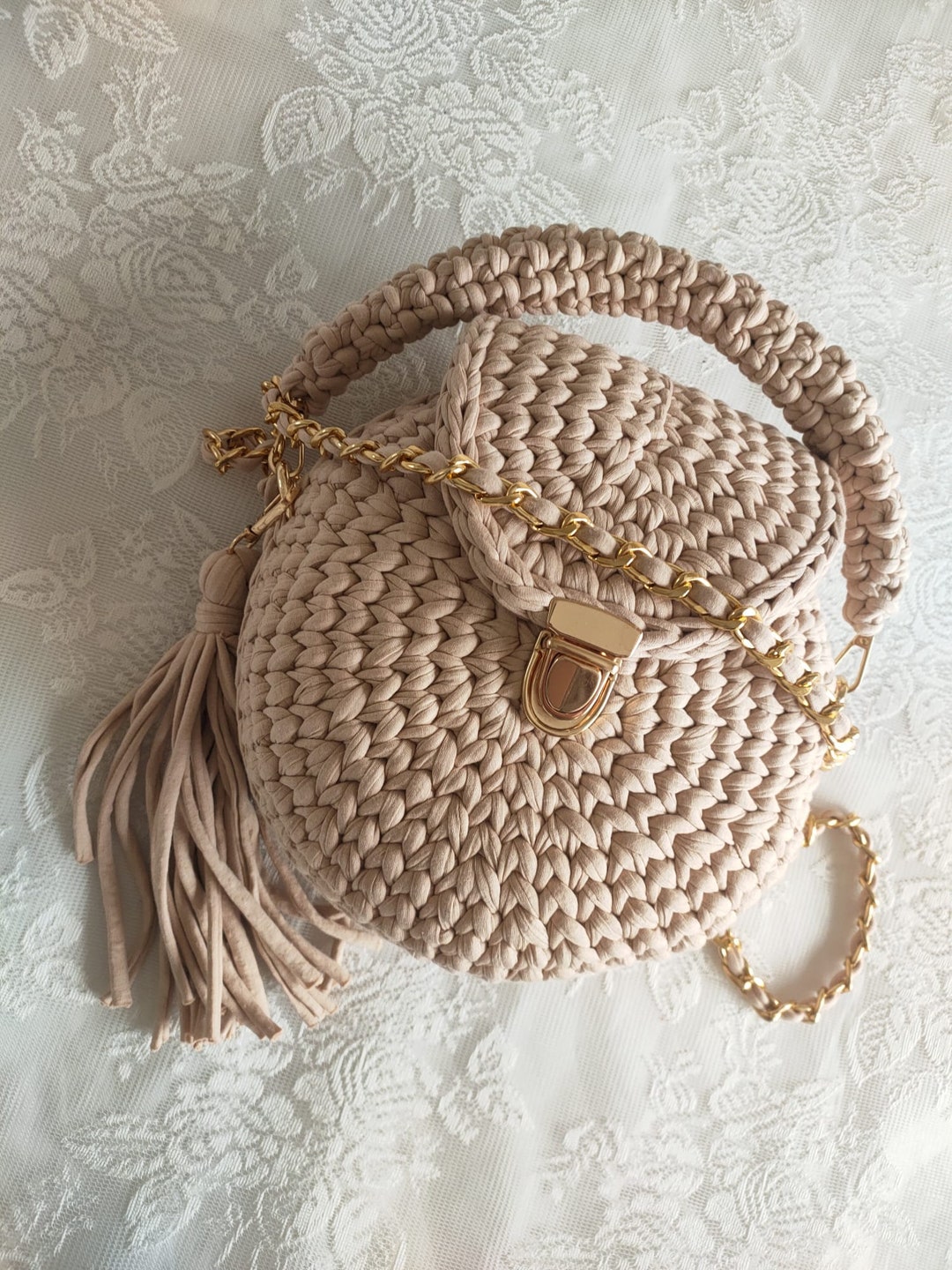 Macaron Bag/handmade Bag/hand Woven Bag/crochet Bag/knitted Bag/pink ...