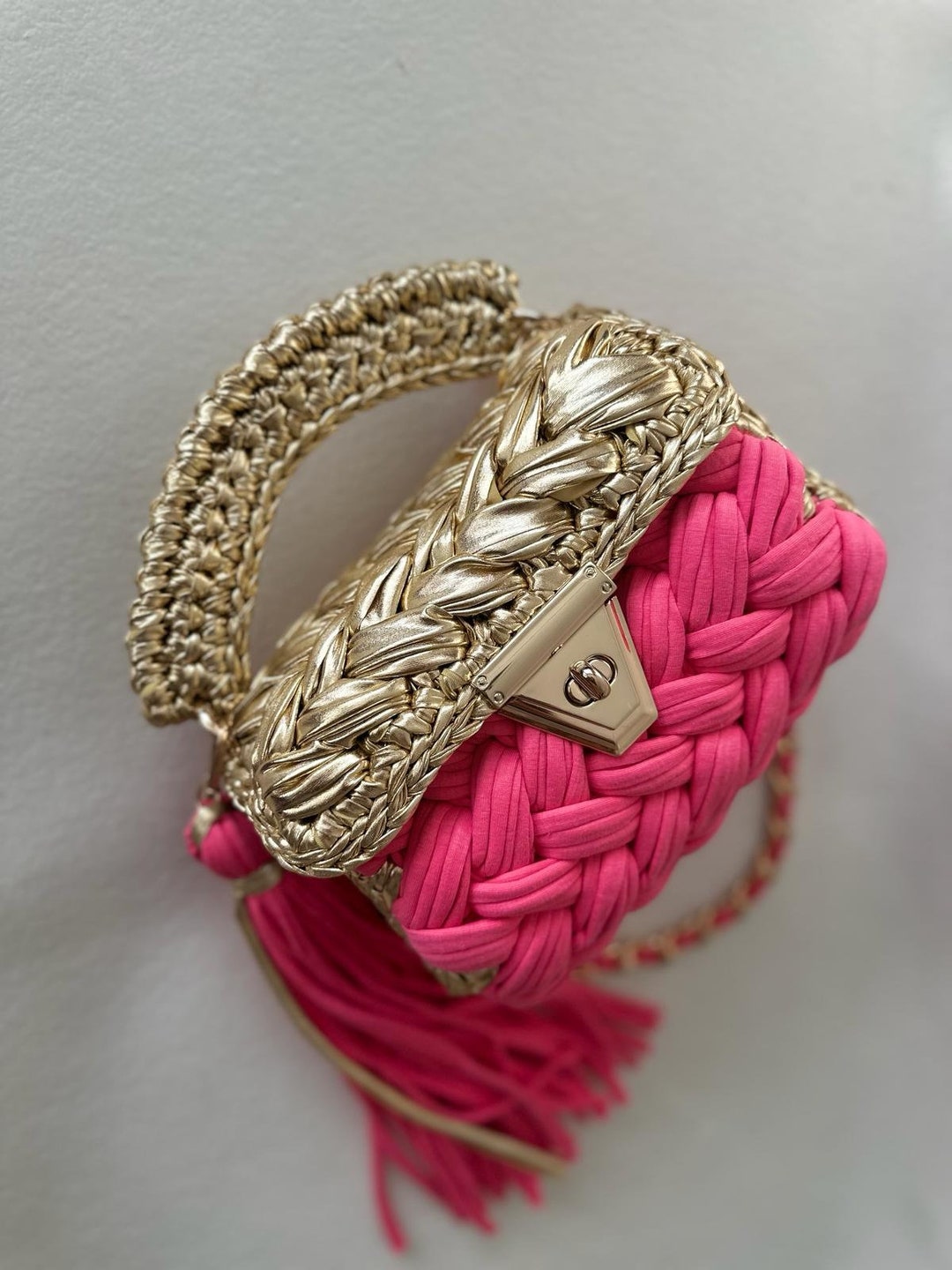 Metallic Bag , Handmadebag , Hand Women Bag , Crochet Bag, Designer Bag ...