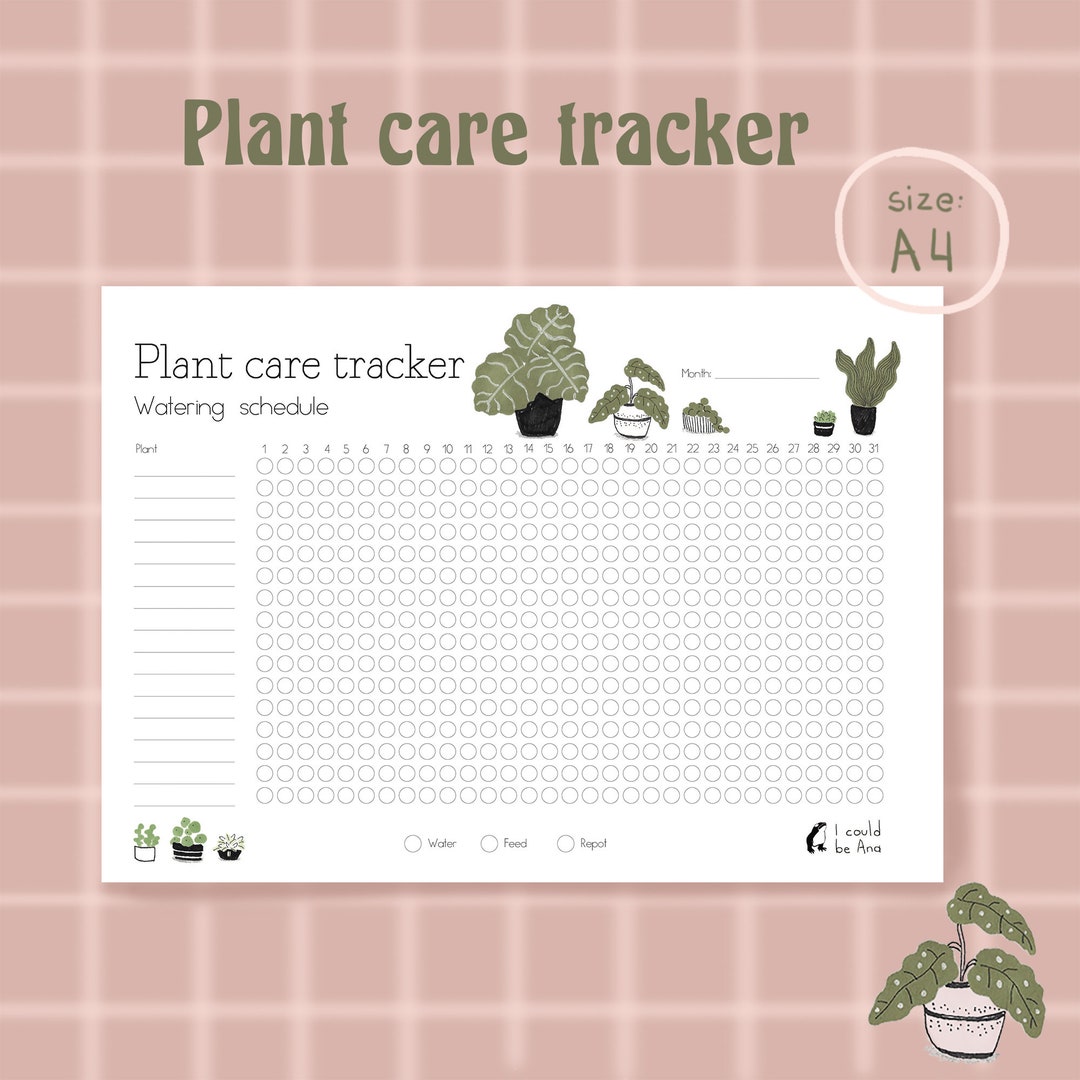 Plant Care Tracker / Printable Plant Watering Planner / Plant Care ...