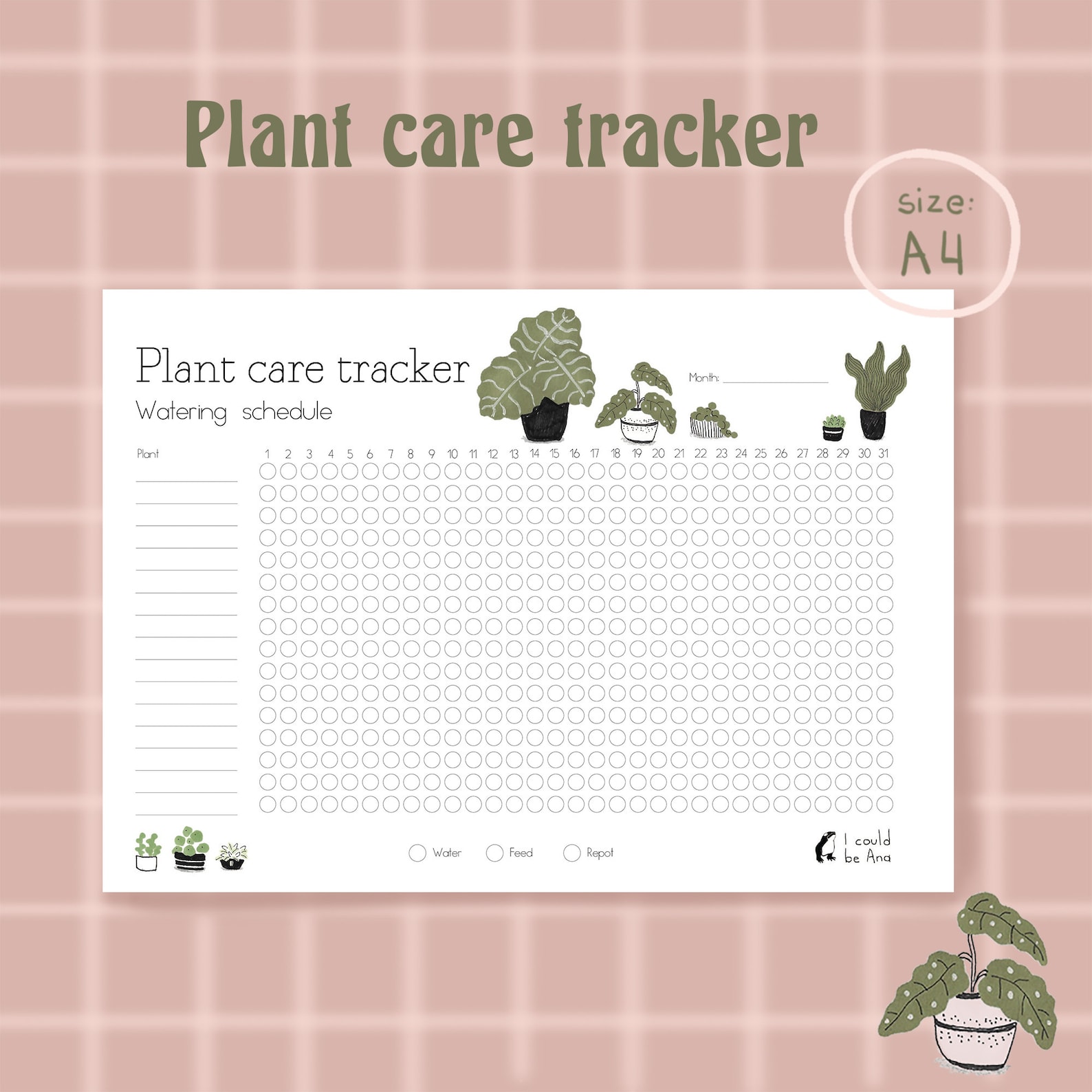 Plant Care Tracker / Printable Plant Watering Planner / Plant Care ...