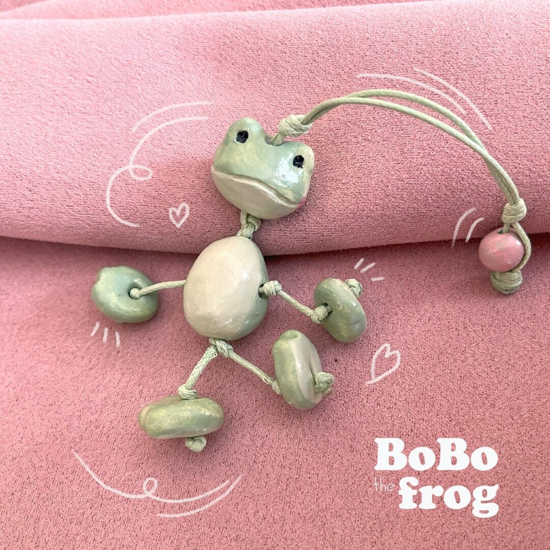 Bobo the Frog Keychain / Frog Friend / Anxiety Relief / Anxiety ...