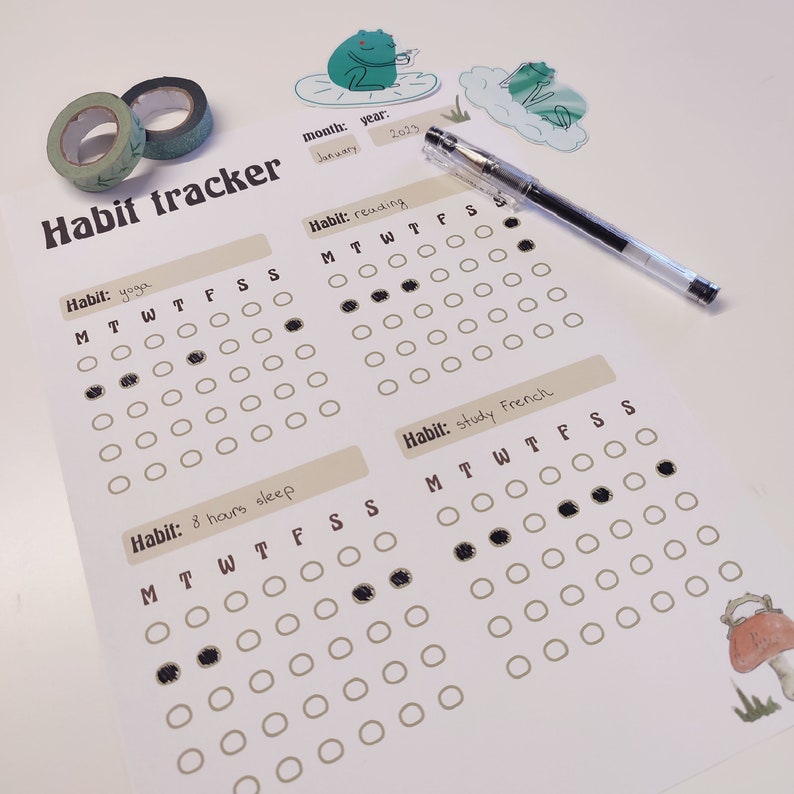 Habit Tracker Printable / Routine Tracker / Daily Habit Tracker ...