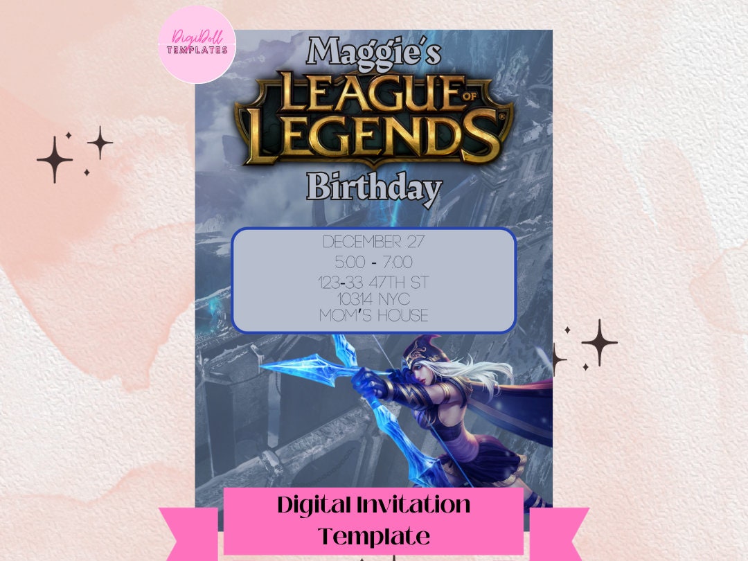 Editable League of Legends Themed Neon Vertical Digital - Etsy Australia