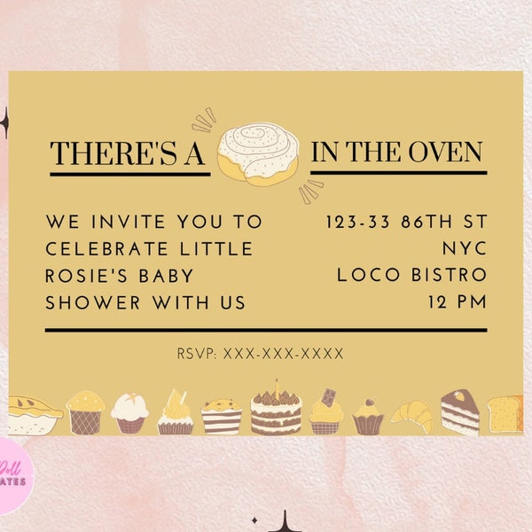 Cinnamon Roll Invitation - Etsy