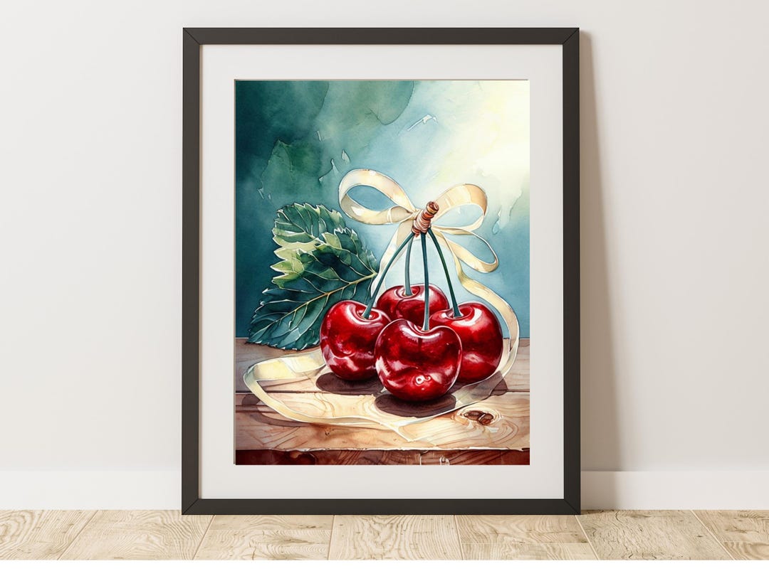 Cherry Digital Print,cherry Wall Art, Cherry Painting,cherry Art Print ...