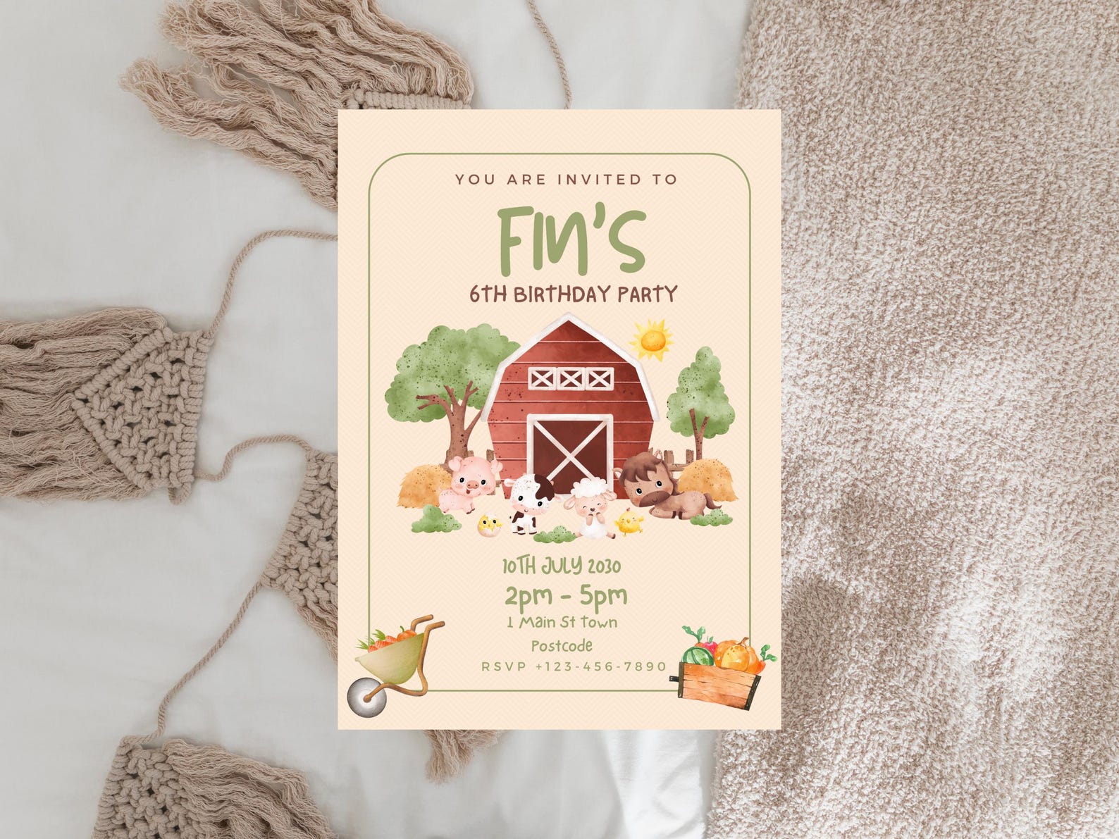Editable Farm Birthday Invitation,farm Party Invite,farm Birthday ...