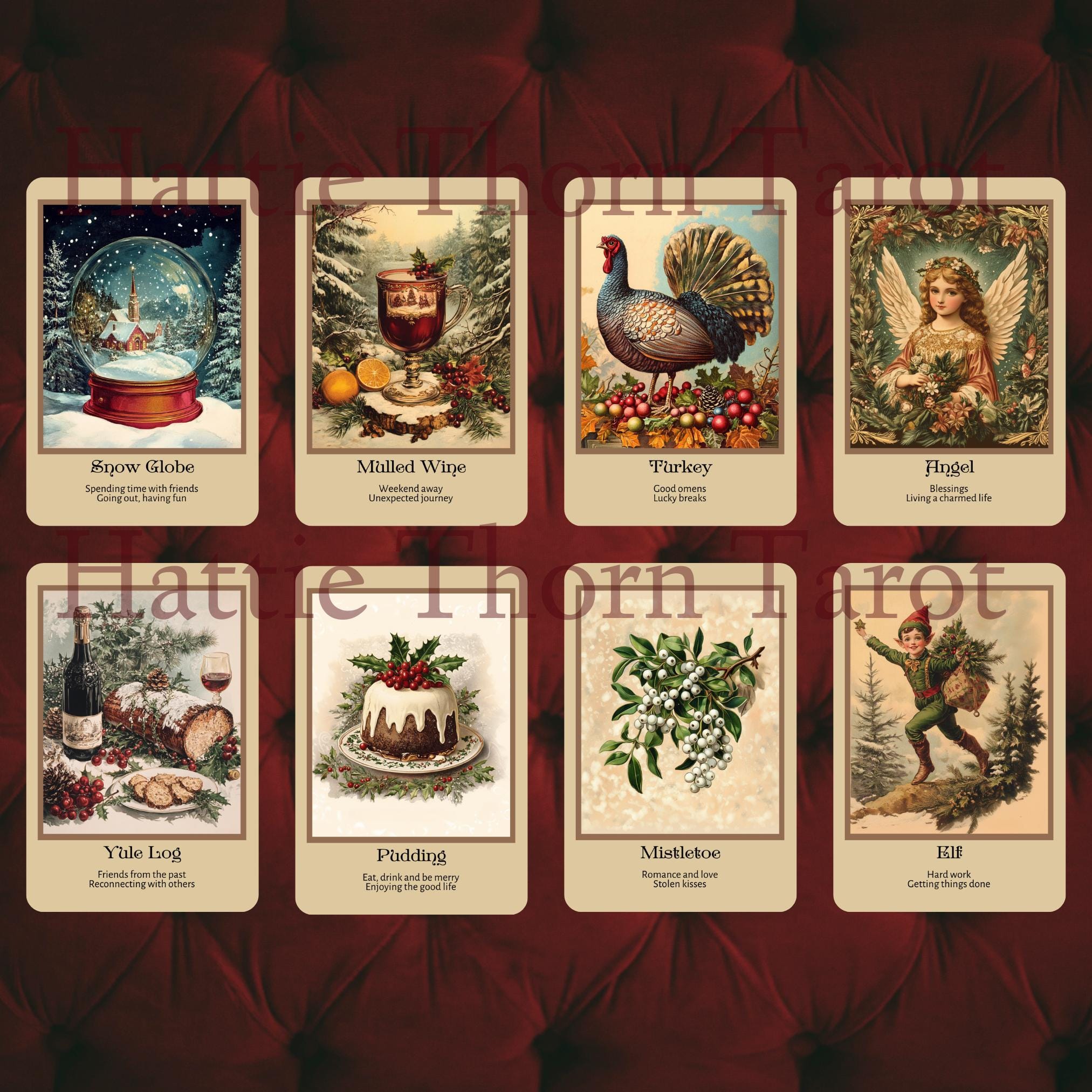 Vintage Christmas Oracle • 50 Cards • Nostalgic Holiday Magic • Rigid ...