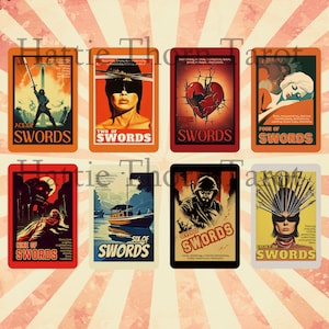 Retro Poster Tarot • Bold 70s Movie Poster Style Deck • 78 Cards + Box ...