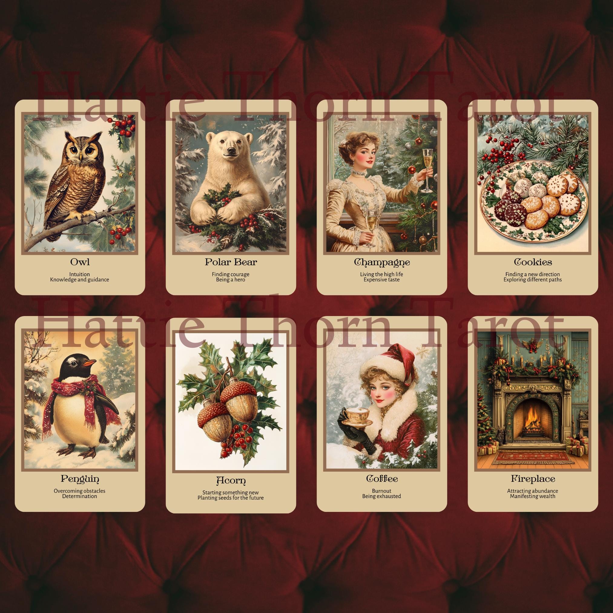 Vintage Christmas Oracle • 50 Cards • Nostalgic Holiday Magic • Rigid ...
