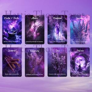 Cosmic Witch Oracle • 45 Card Deck • Celestial Purple Magic • Silver ...