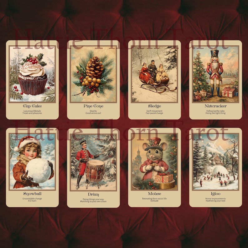 Vintage Christmas Oracle • 50 Cards • Nostalgic Holiday Magic • Rigid ...