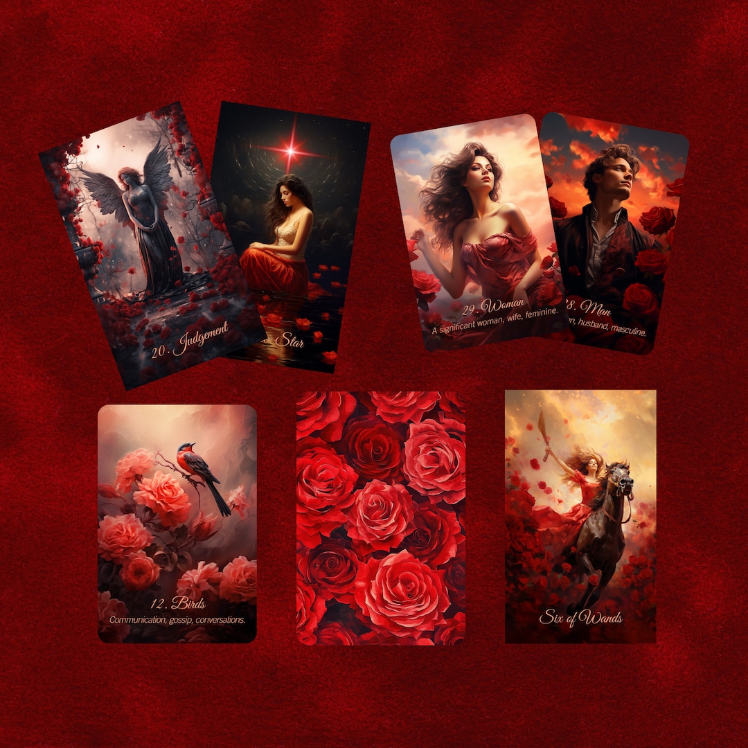 Scarlet Rose Love Tarot & Lenormand • 2 Deck Special Bundle • Hattie ...