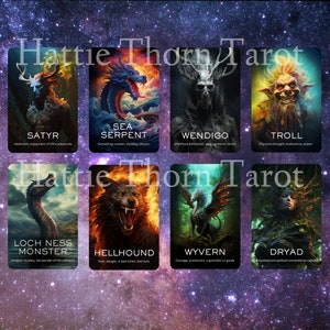 Myths & Monsters Oracle Deck • Folklore, Legends and Beasts • 46 Cards ...
