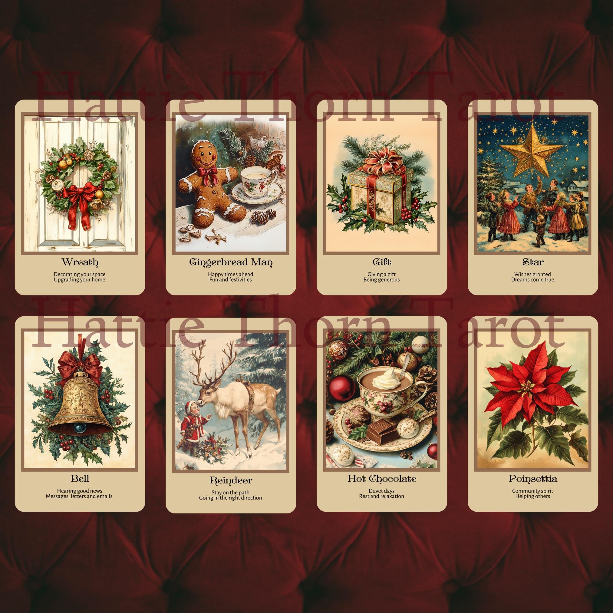 Vintage Christmas Oracle • 50 Cards • Nostalgic Holiday Magic • Rigid ...