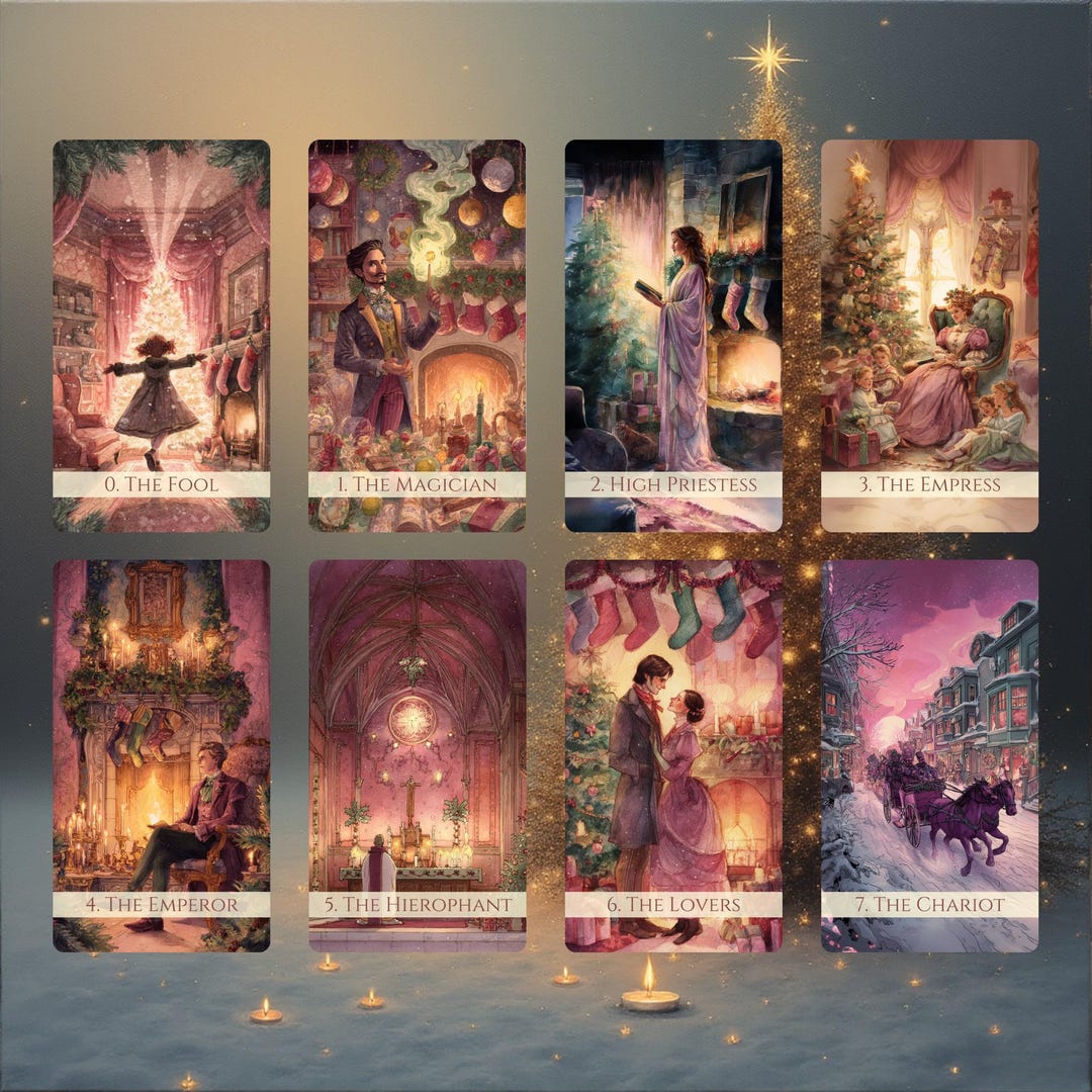 Festive Hearth Tarot • Victorian Christmas 78-card Deck • Cozy ...
