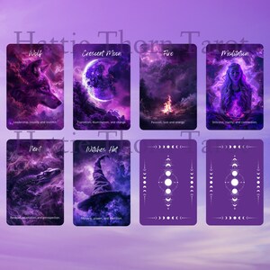 Cosmic Witch Oracle • 45 Card Deck • Celestial Purple Magic • Silver ...