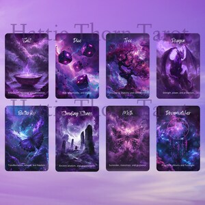 Cosmic Witch Oracle • 45 Card Deck • Celestial Purple Magic • Silver ...