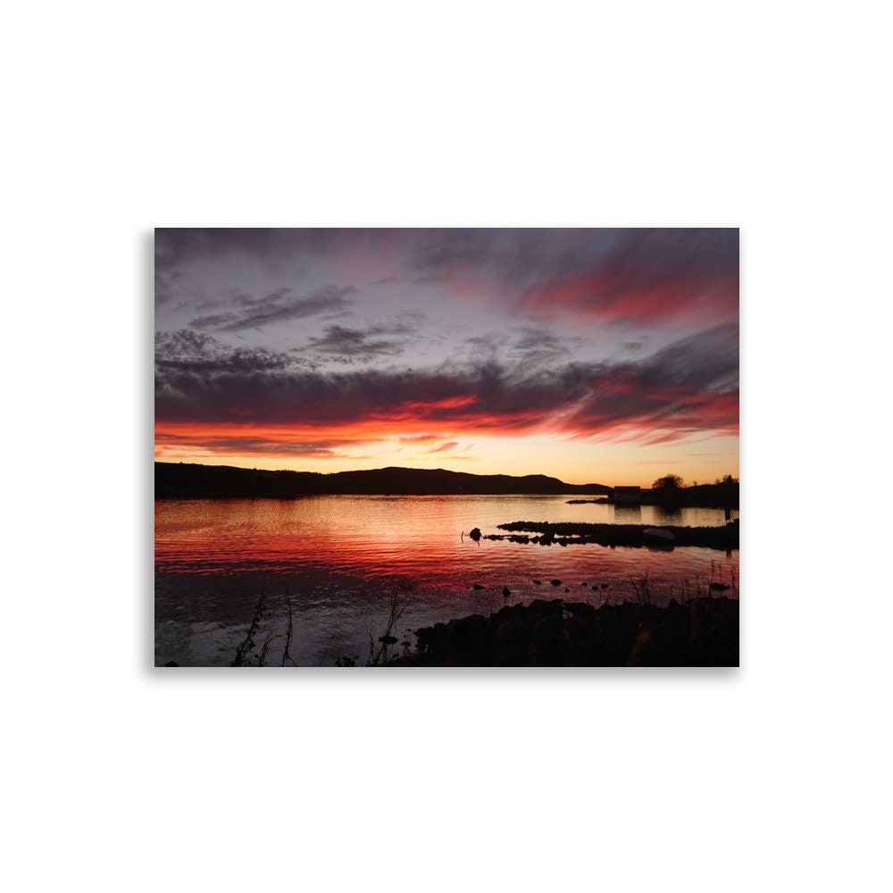 Sunset Poster for Home Decor, Stunning Sea and Sky Photography Print ...
