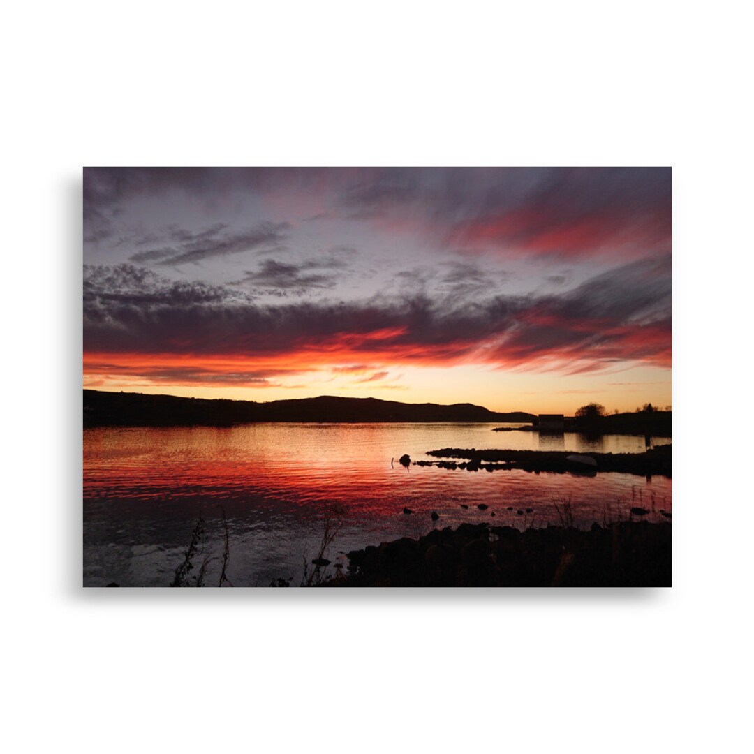 Sunset Poster for Home Decor, Stunning Sea and Sky Photography Print ...