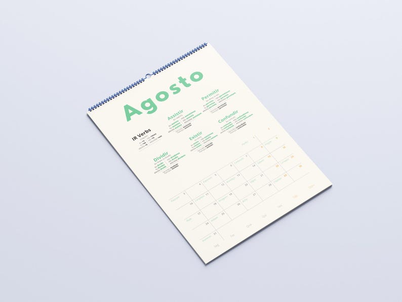 Portuguese Verb Calendar 2026 – Language Learning, A3 Wall Calendar - Etsy