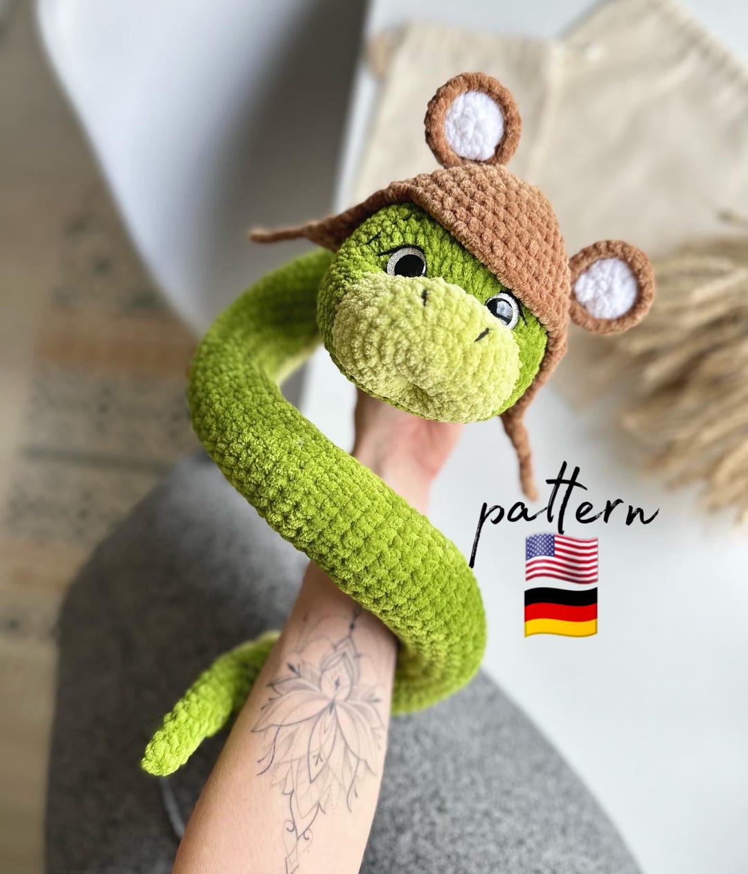 Crochet Snake Pattern: Amigurumi Plush Toy With Hats (PDF Pattern) - Etsy