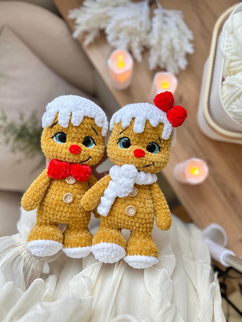 Gingerbread Couple Crochet Pattern. Amigurumi Ginger Dolls PDF Tutorial. Christmas Plush Pattern ...