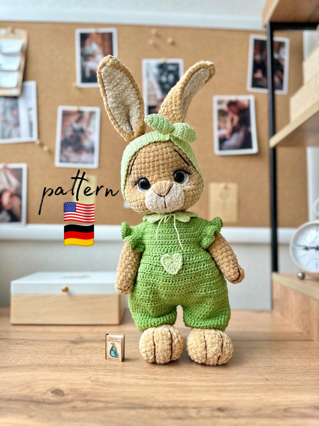 Crochet Bunny Outfit Pattern: Amigurumi Clothes, Jumpsuit & Headband ...