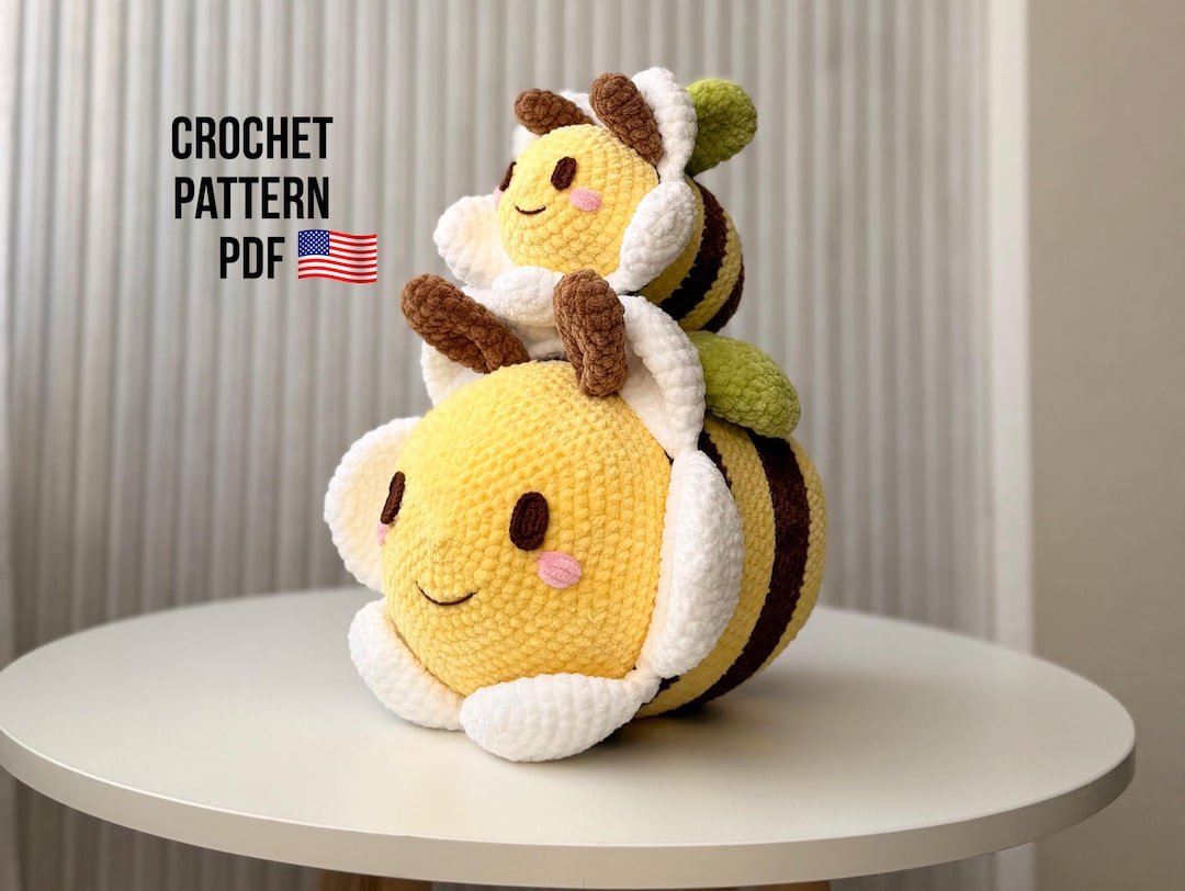 Crochet Bee Pattern PDF: Plush Bee Pillow & Toy Set (digital Download ...