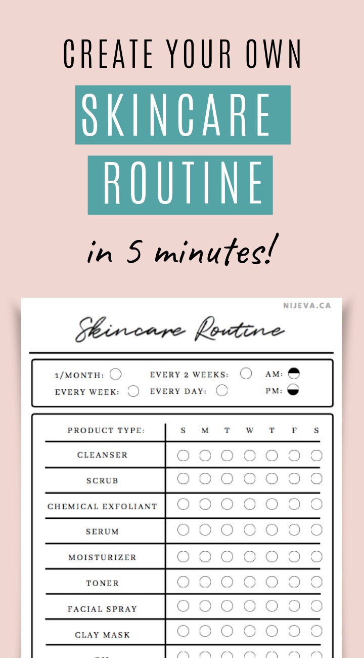 Skin Care Routine Planner - Etsy