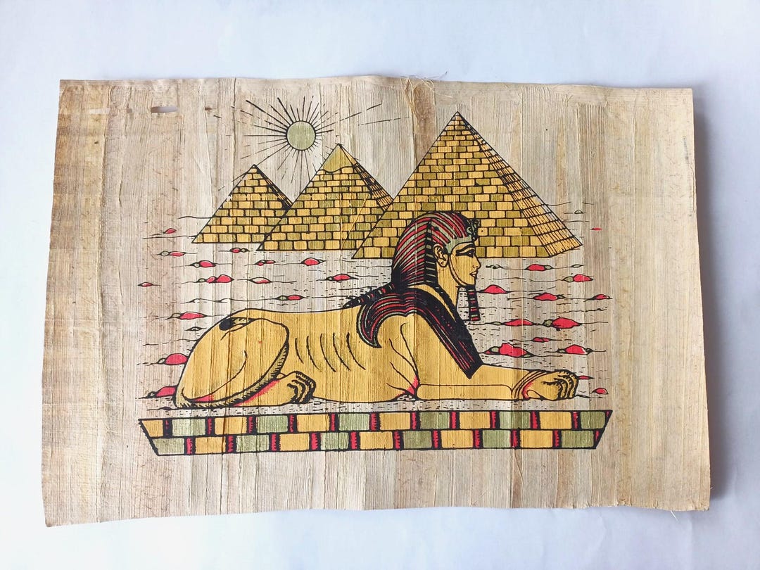 Egyptian Papyrus Painting of the Sphinx | Ancient Egyptian Architecture ...