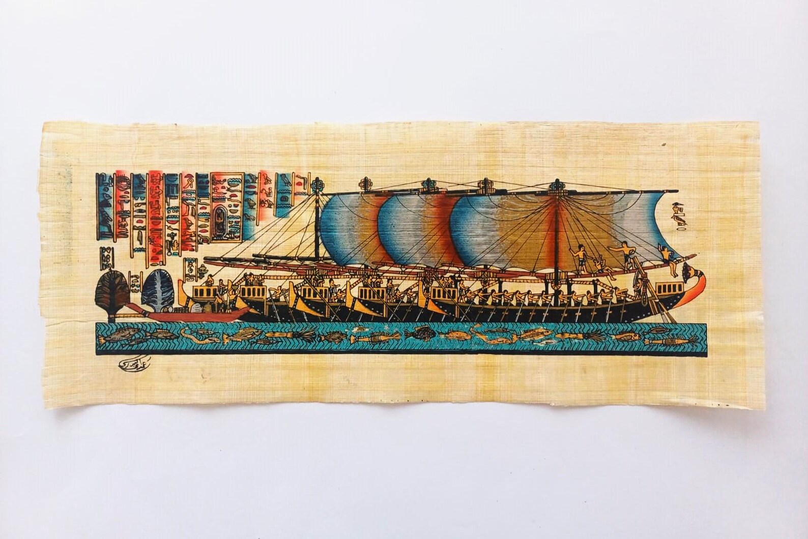 Egyptian Papyrus Painting of a Fishing Vessel | the Nile River ...