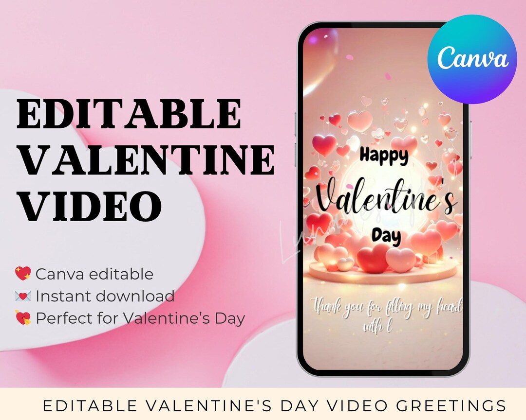 Editable Valentine Video Greeting | Love One Valentine Card - Etsy