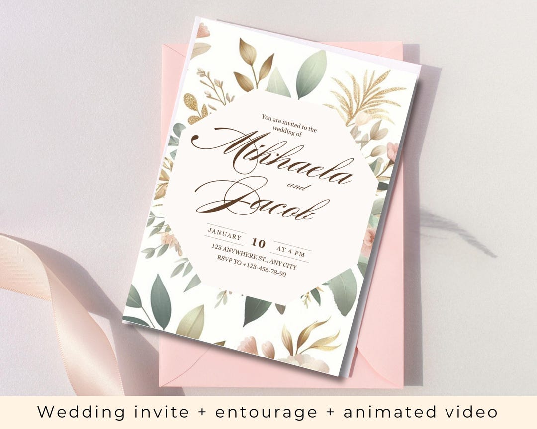Editable Wedding Invitation Template | Animated Video, Entourage List ...