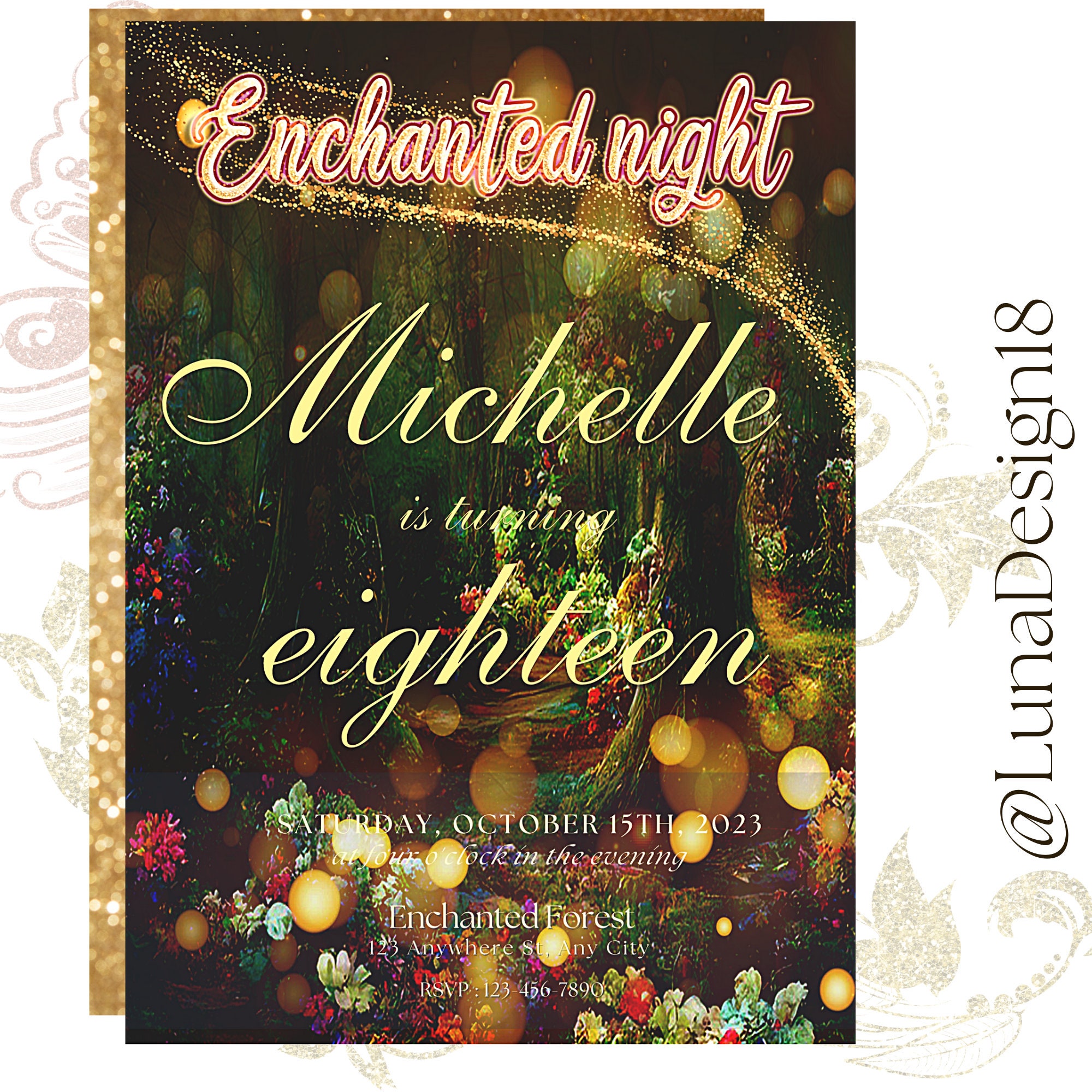 Enchanted Invitation, Editable Invitation, Digital Invitation, Birthday ...