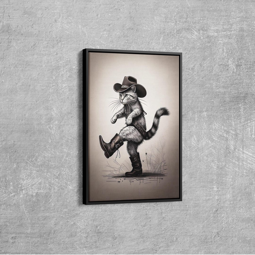 Cowboy Cat Poster, Cowboy Cat Art, Western Poster, Cat Lover Gift ...